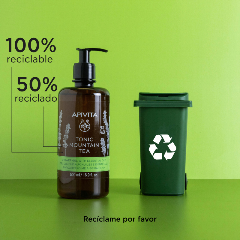 Ecopack Mountain Tea Gel De Baño con Aceites Esenciales de APIVITA