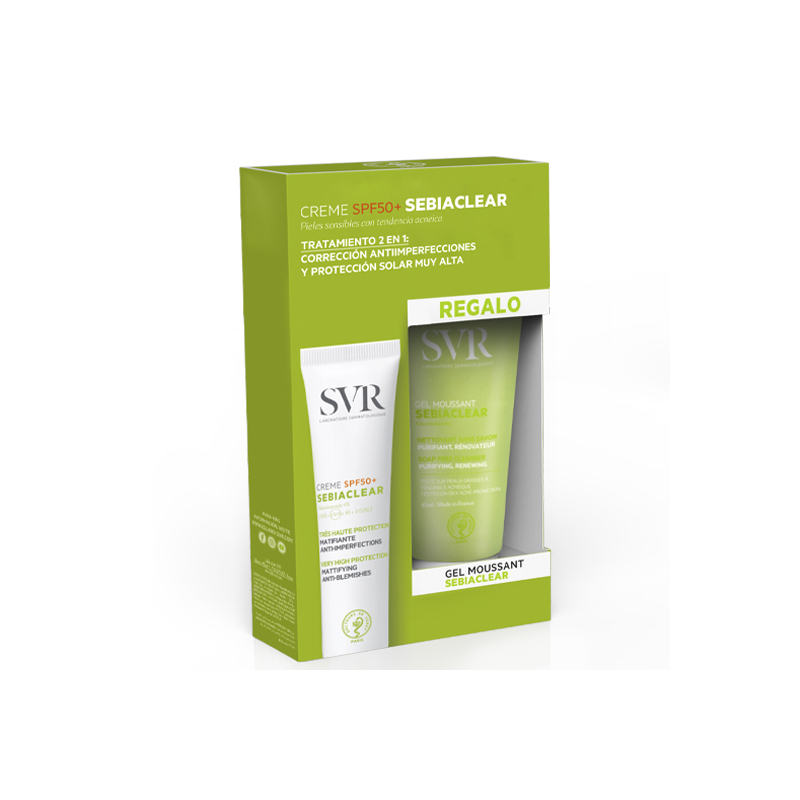 SET SEBIACLEAR CREME SPF50+ GEL MOUSSANT de Svr